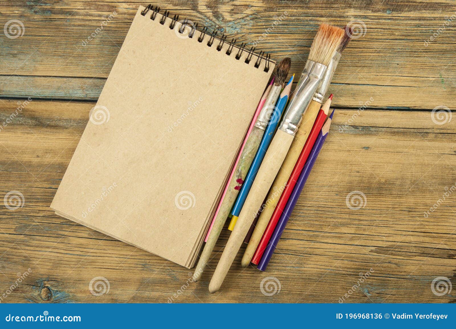 Back To School. Notepad with School Supplies.Top View Stock Photo ...