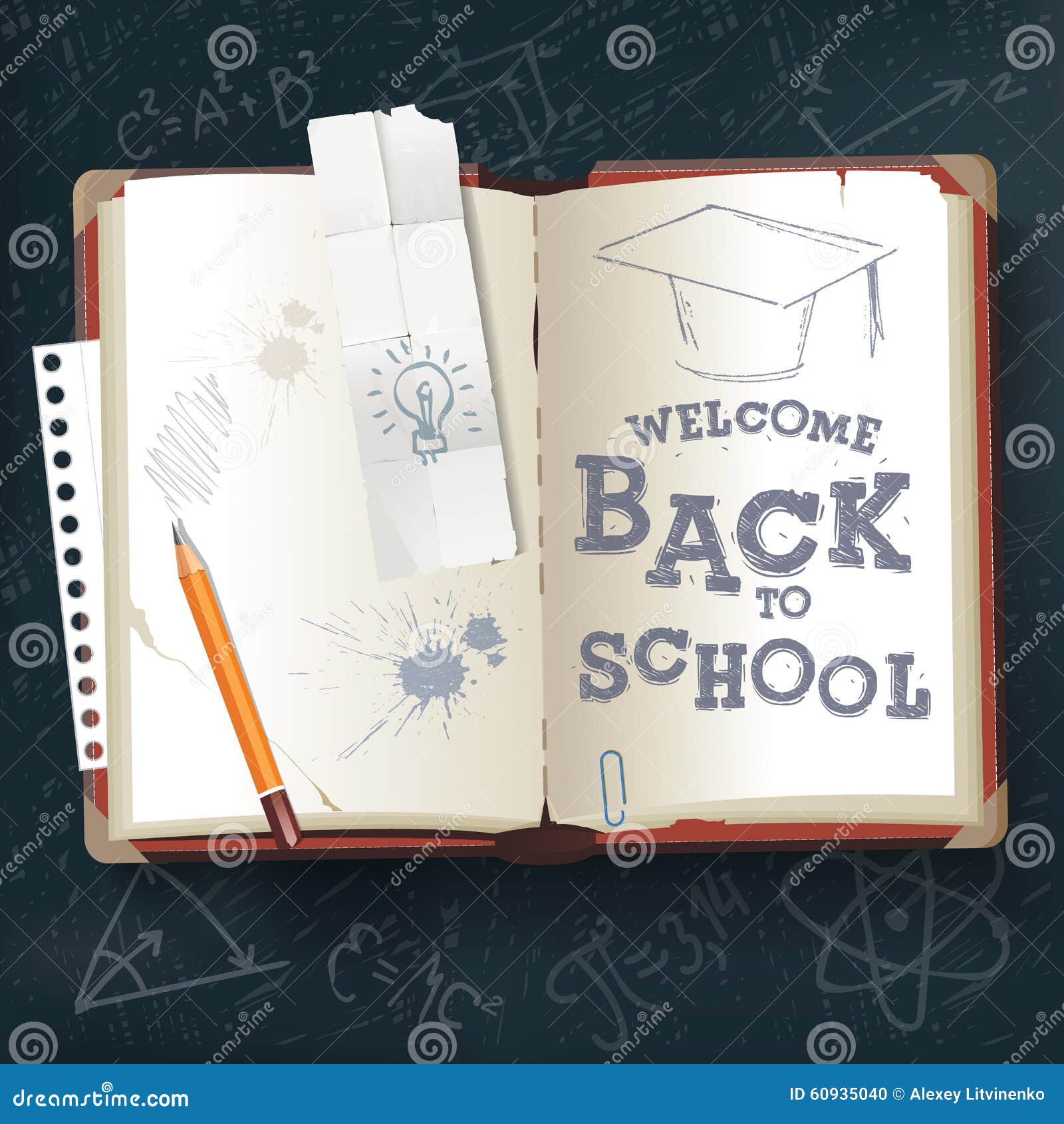 Back to School open book stock vector. Illustration of clean - 60935040