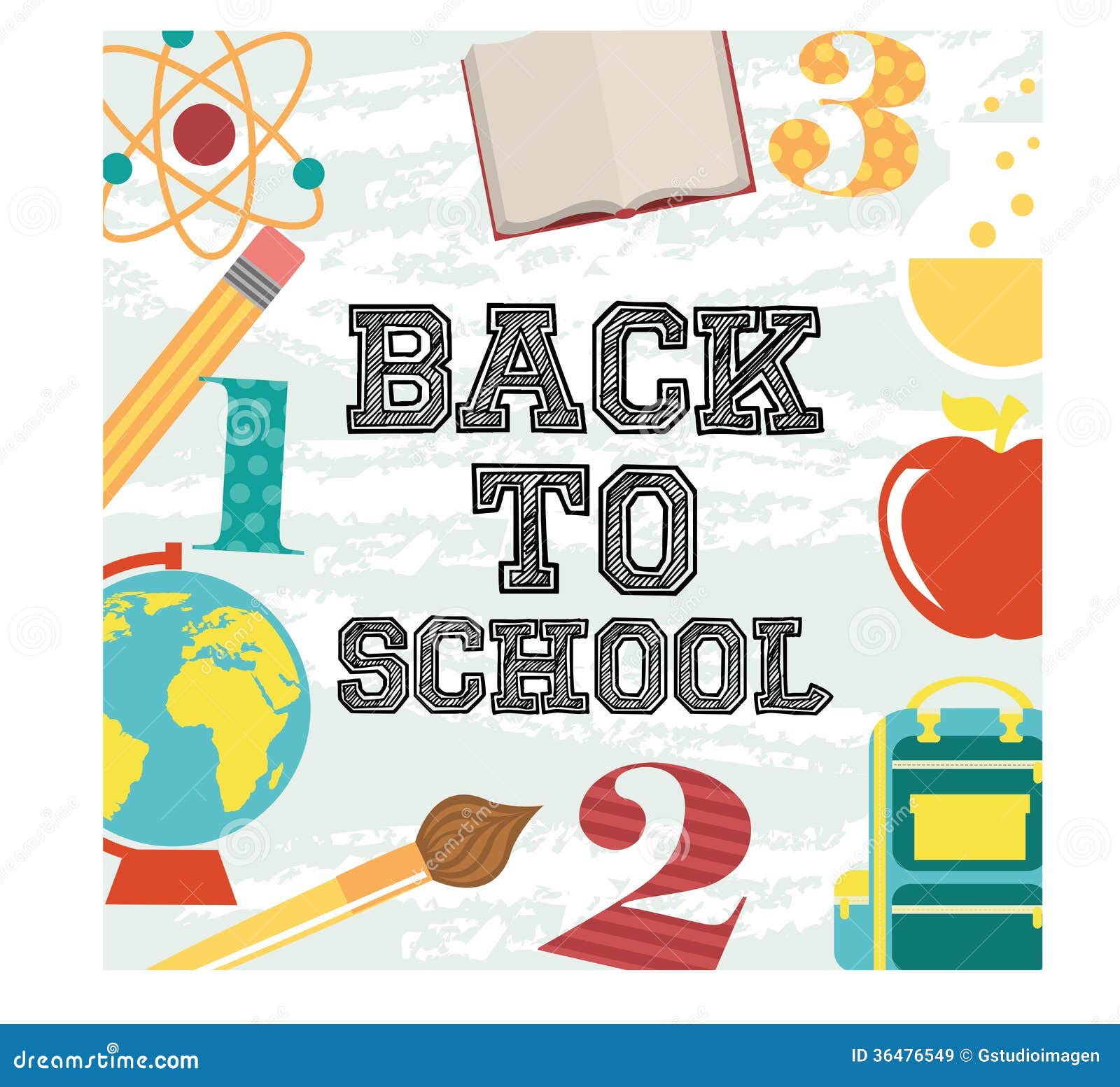 Back to school stock vector. Illustration of modern, back - 36476549