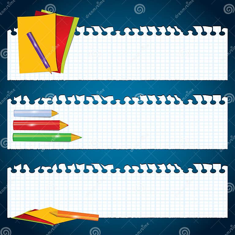 Back To School Paper Banners Stock Vector - Illustration of edges ...
