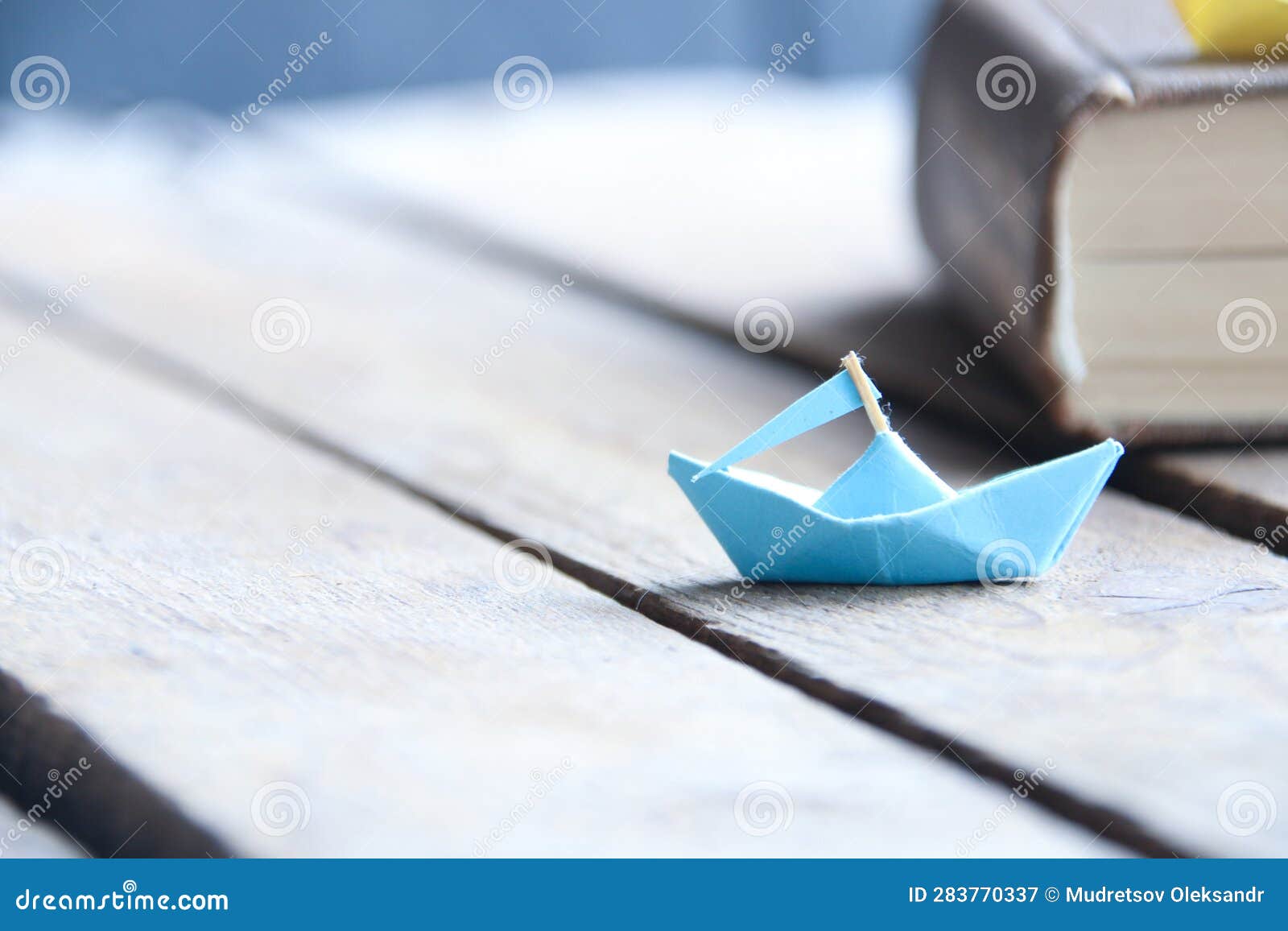 Back To School. Paper Boat and Book. Stock Image - Image of fantasy ...