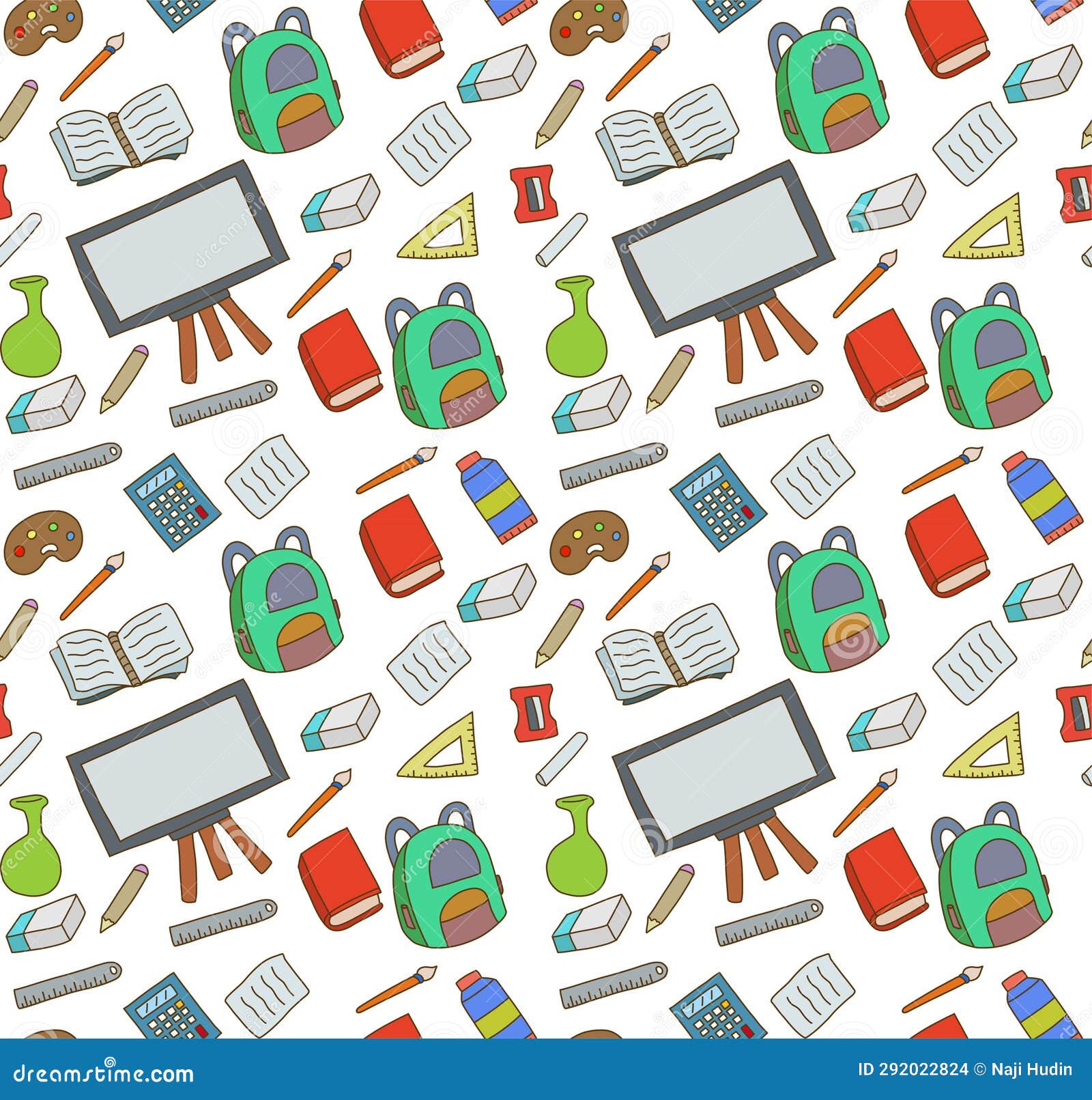 Back To School Pattern Hand Drawn Vector Stock Vector - Illustration of ...