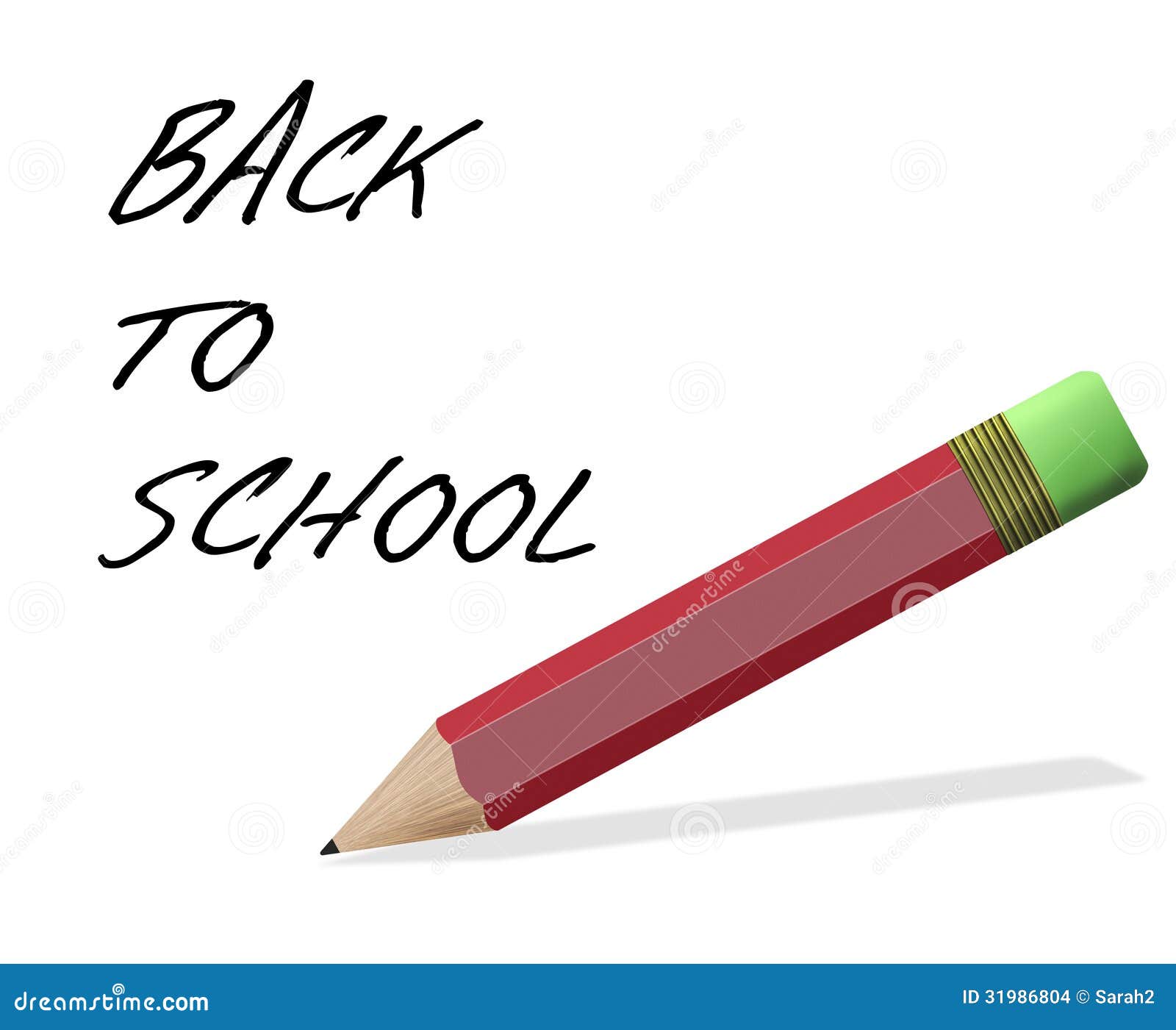 Back To School Pencil, Isolated Over White Stock Illustration ...