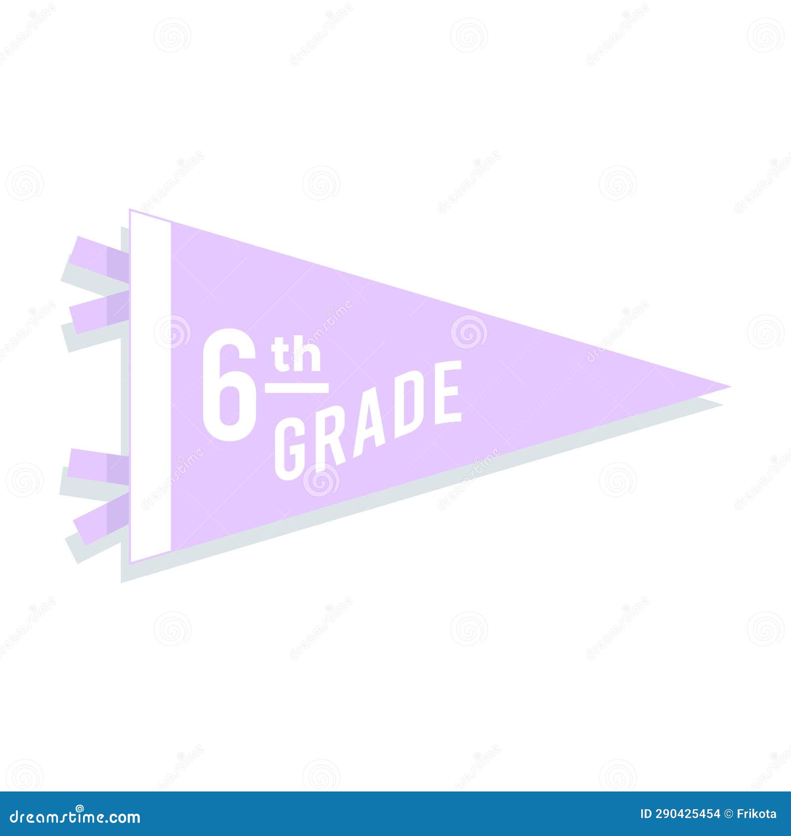 Back To School Pennant Flag. 6th Grade. Vector Illustration, Flat ...