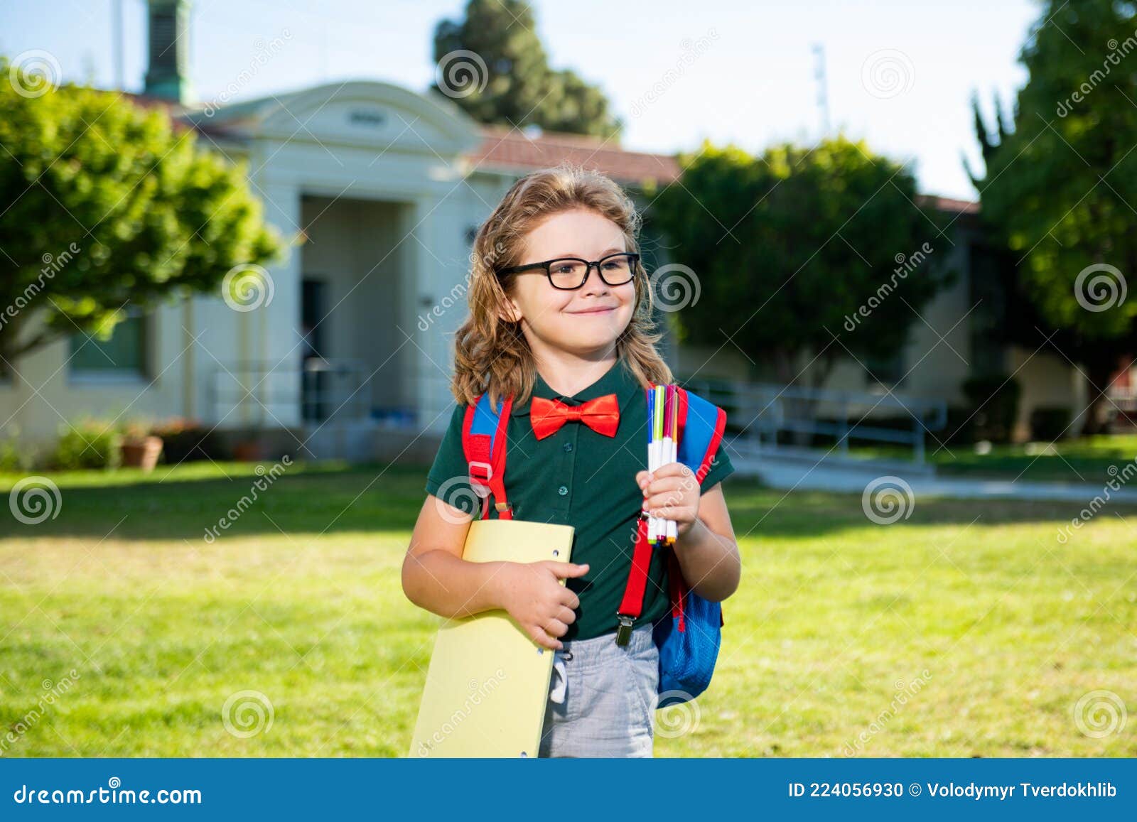 Back To School. Portrait of Schoolboy from Elementary School at the ...