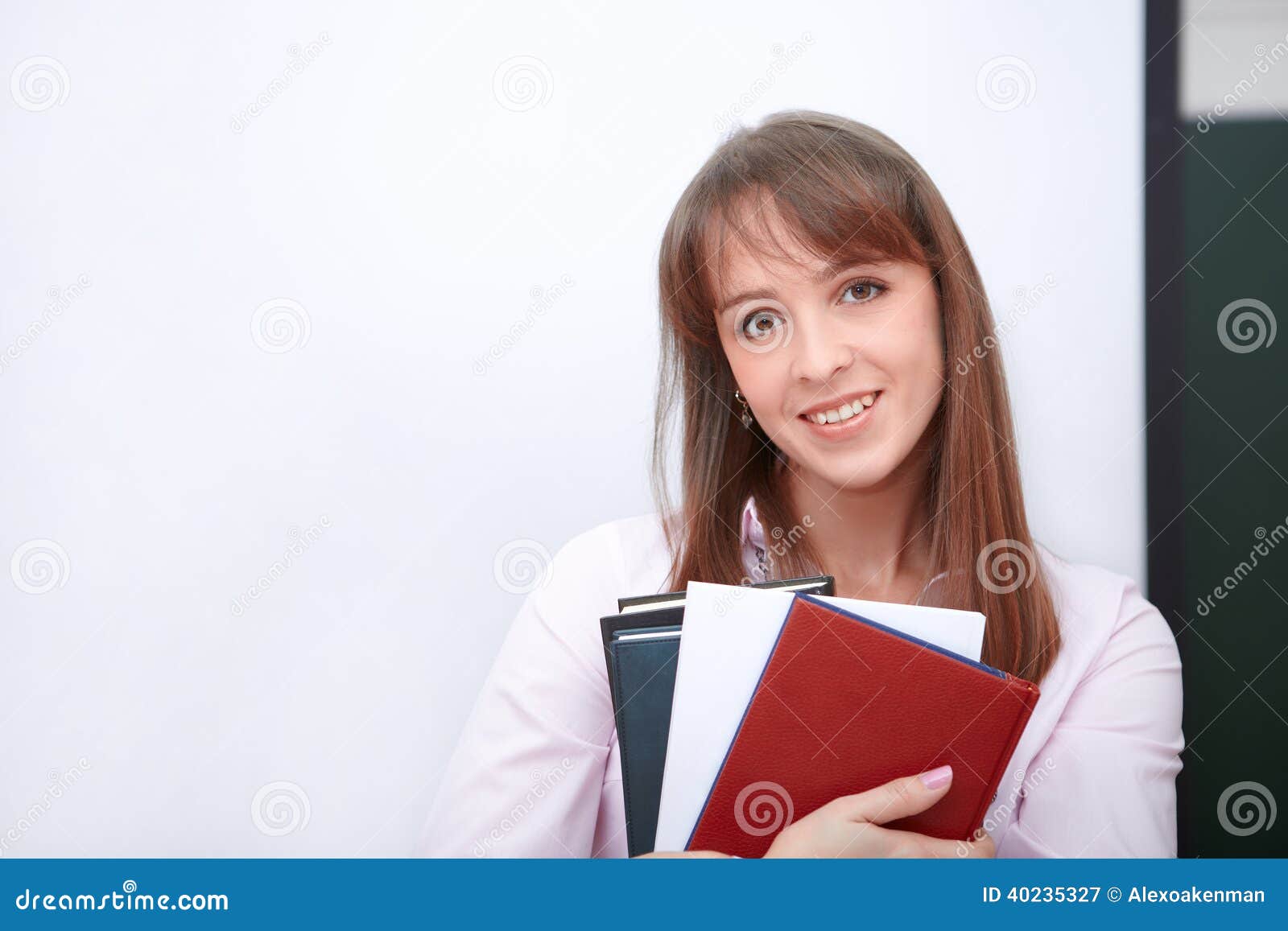 Back To School. Portrait of Teacher. Stock Image - Image of textbook ...