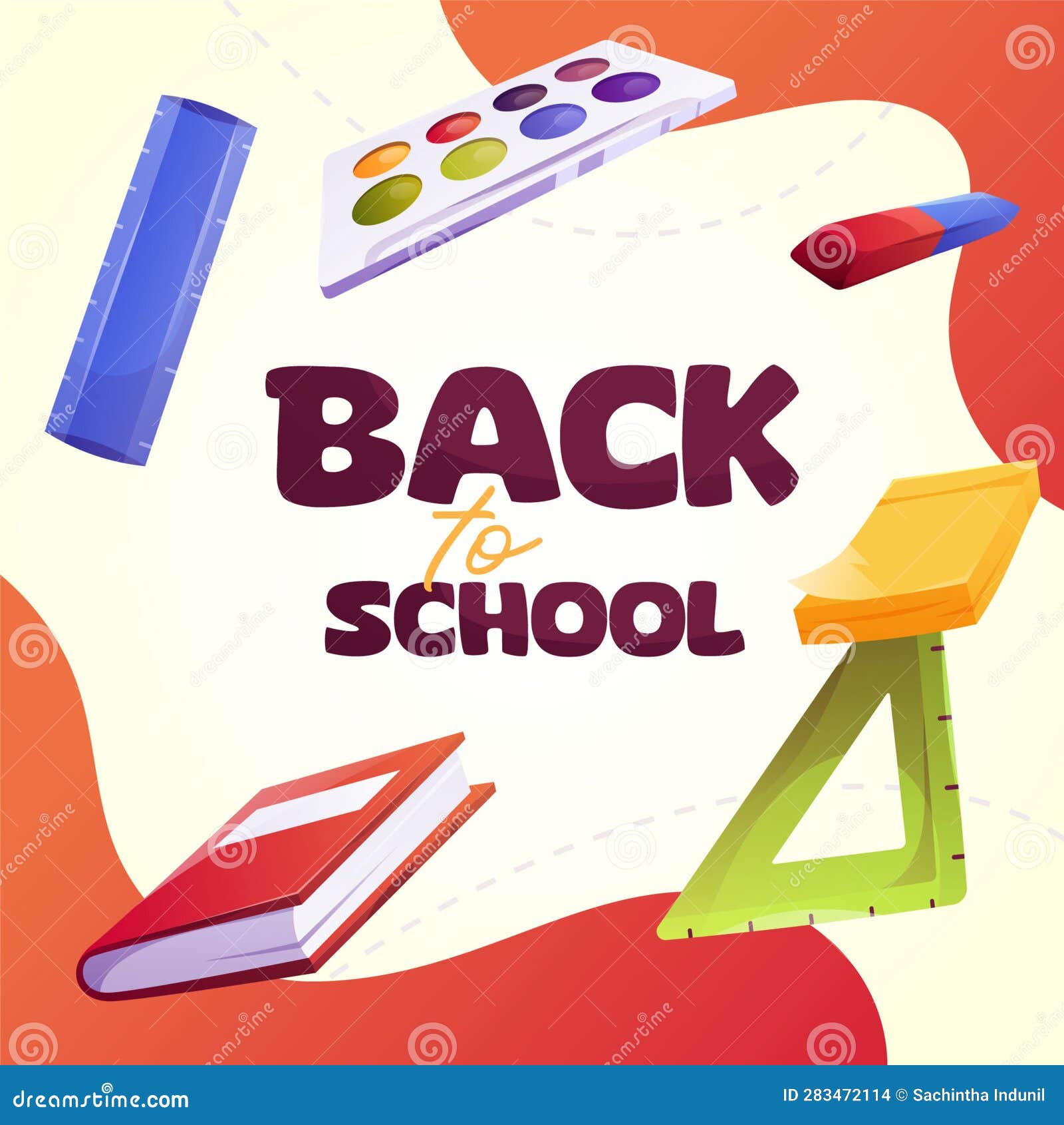 Back To School Post Design with School Elements Stock Vector ...