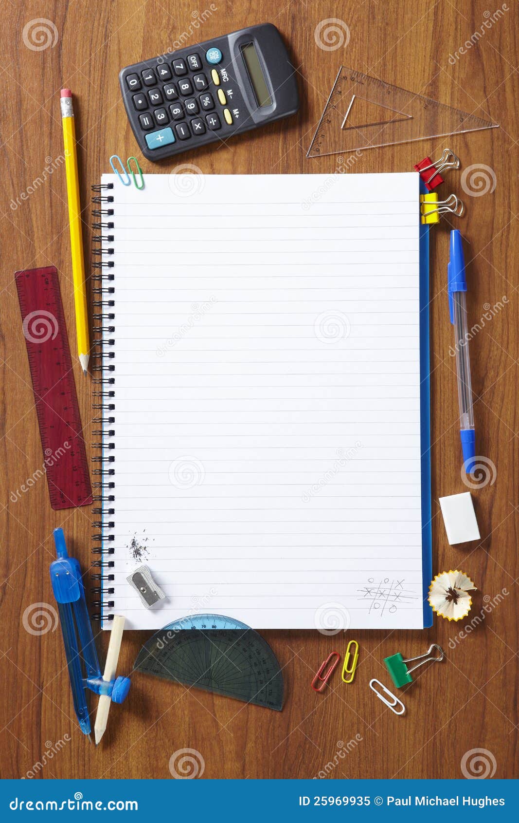 Back To School Pupils Note Pad and Stationary Stock Image - Image of ...