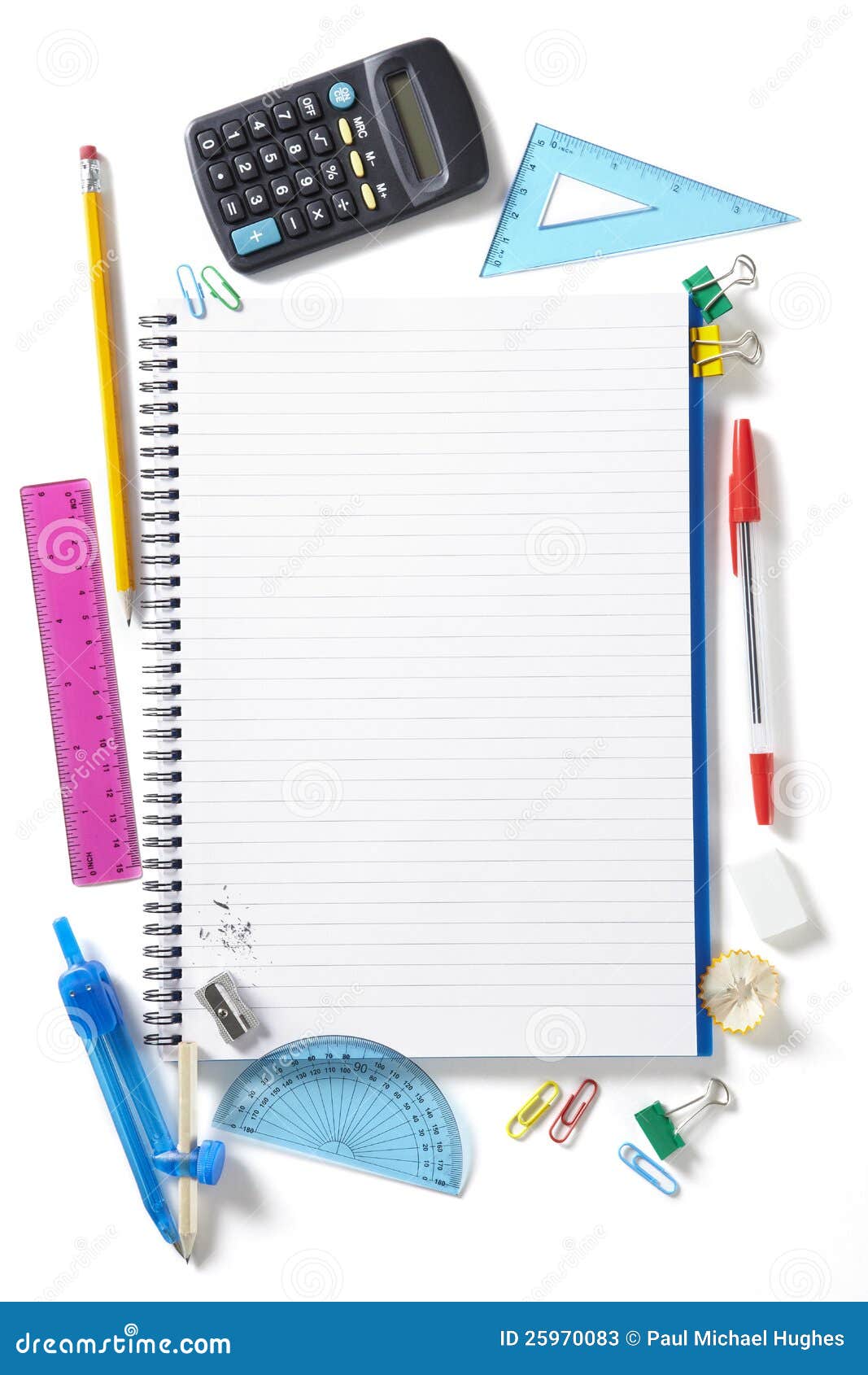 Back To School Pupils Note Pad and Stationary Stock Image - Image of ...