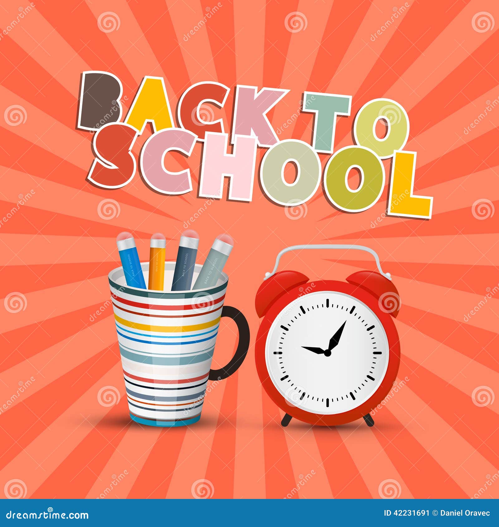 Back To School Retro Background Stock Vector - Illustration of ...