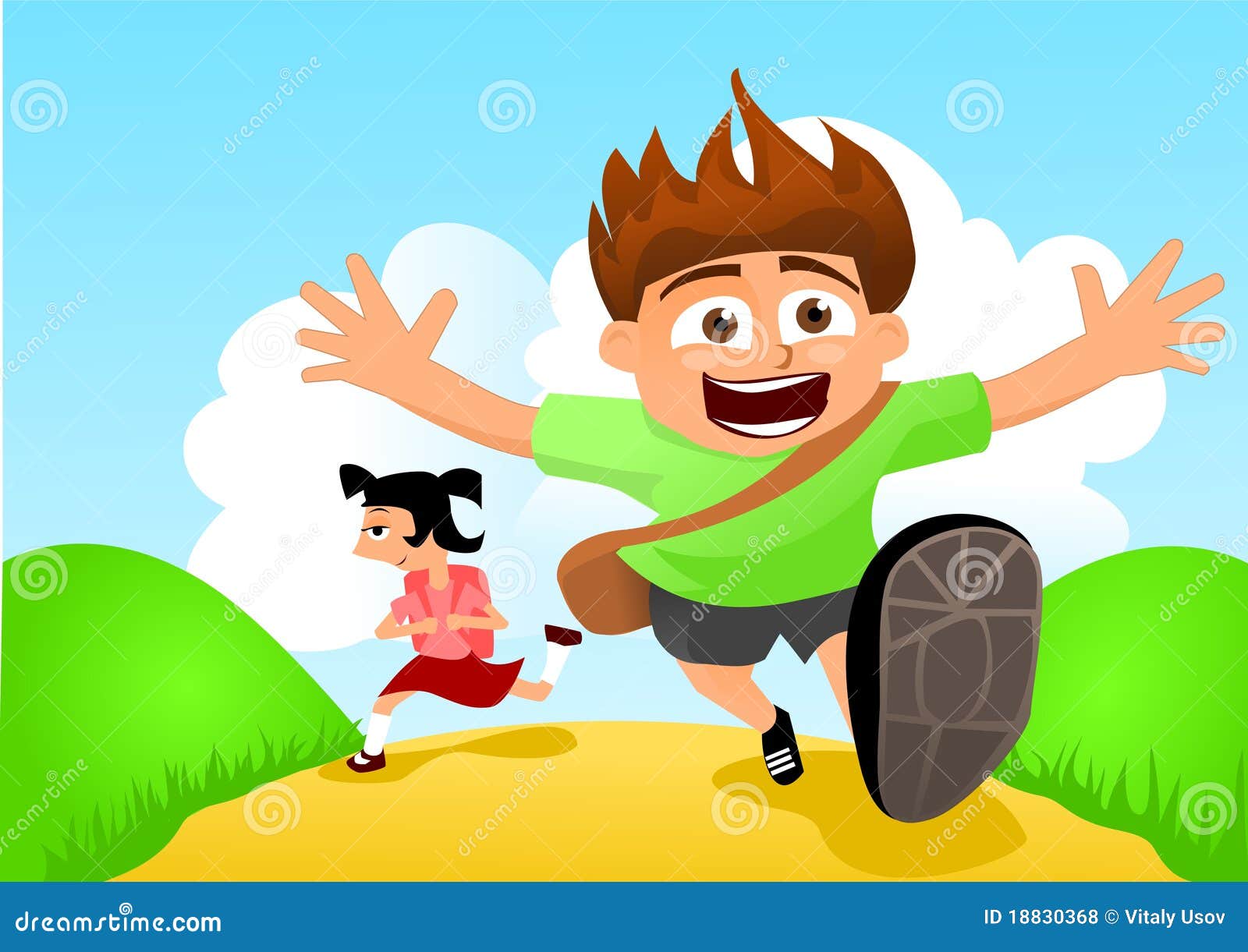 Back To School. Running Kids. Stock Vector - Illustration of children ...