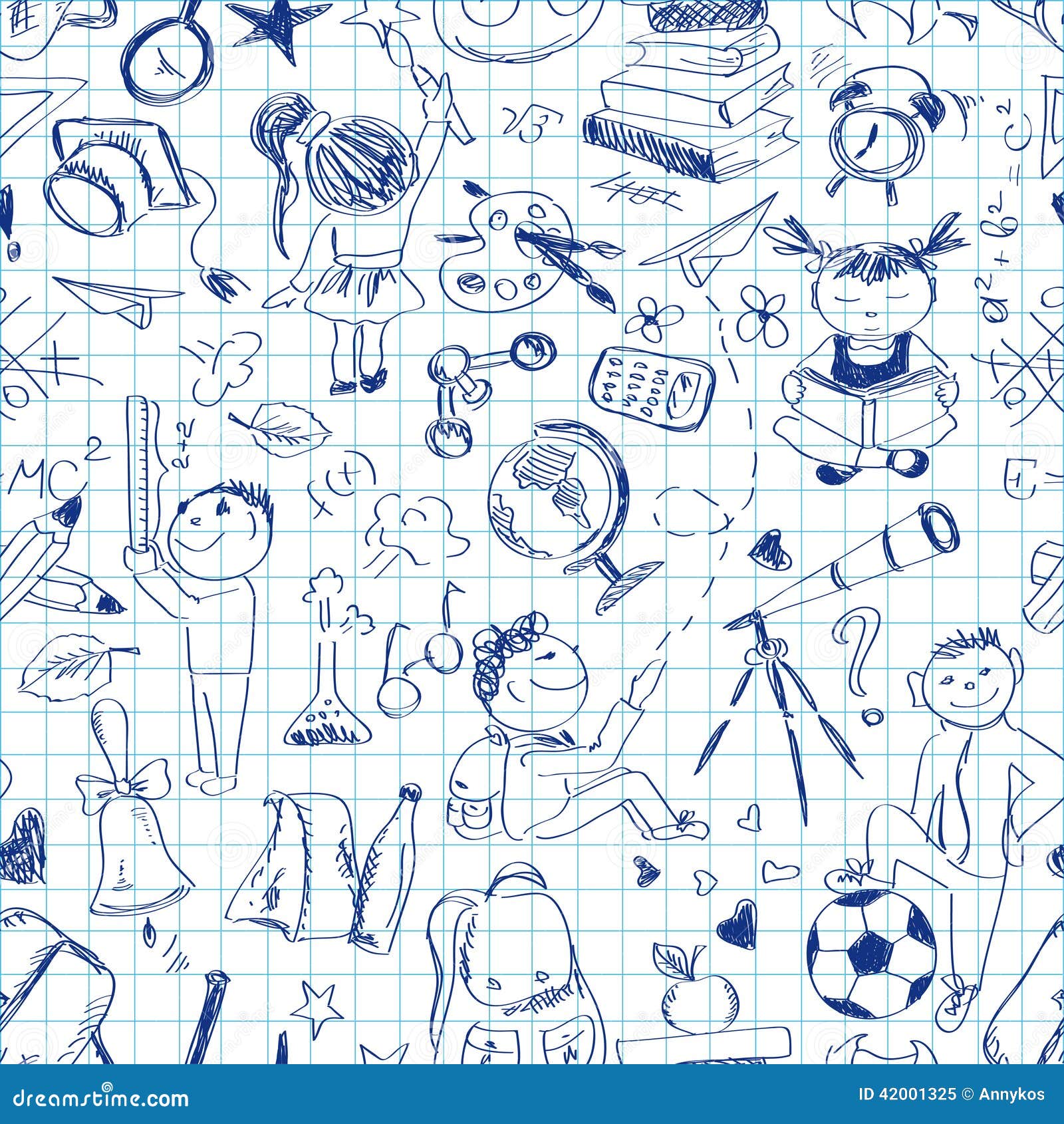 Back To School Seamless Pattern Stock Vector - Illustration of math ...