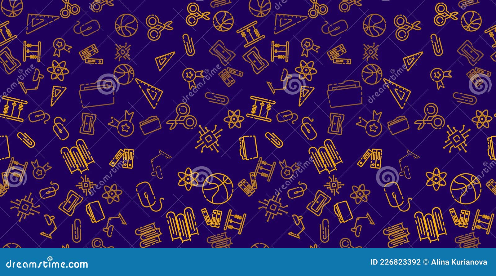 Back To School Seamless Pattern. Learning Concept. Background with ...