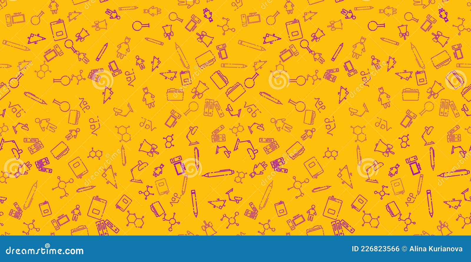 Back To School Seamless Pattern. Learning Concept. Background with ...