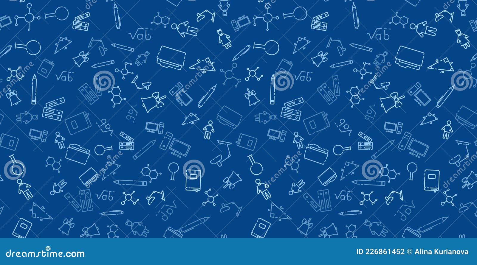 Back To School Seamless Pattern. Learning Concept. Background with ...