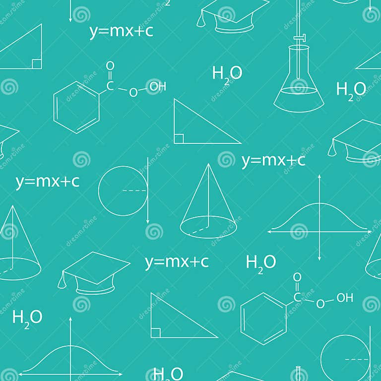 Back To School Seamless Pattern from Science Objects Stock Illustration ...