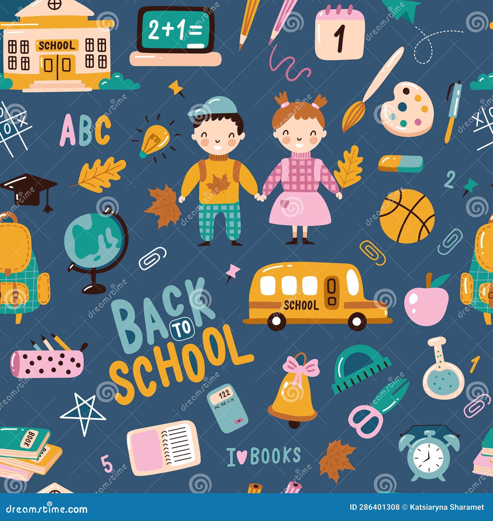 Back To School Seamless Pattern. Vector Illustration Stock Vector ...