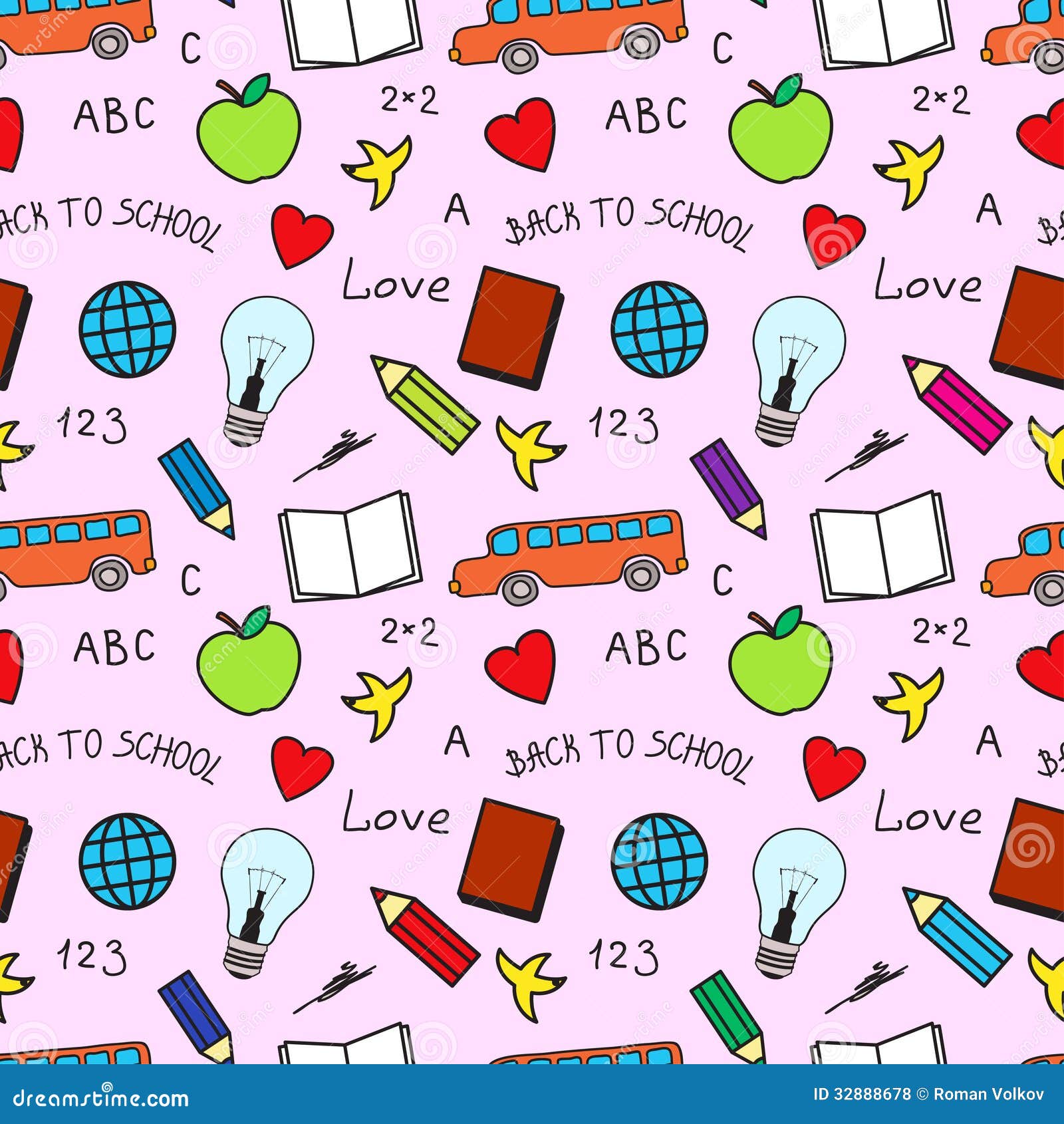 Back To School Seamless Texture Stock Vector - Illustration of number ...