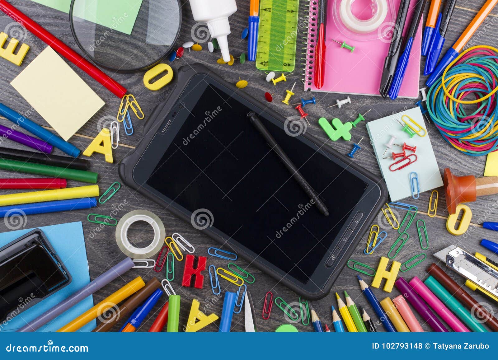 Back To School. Set of School Objects for Modern Education: Pens Stock ...