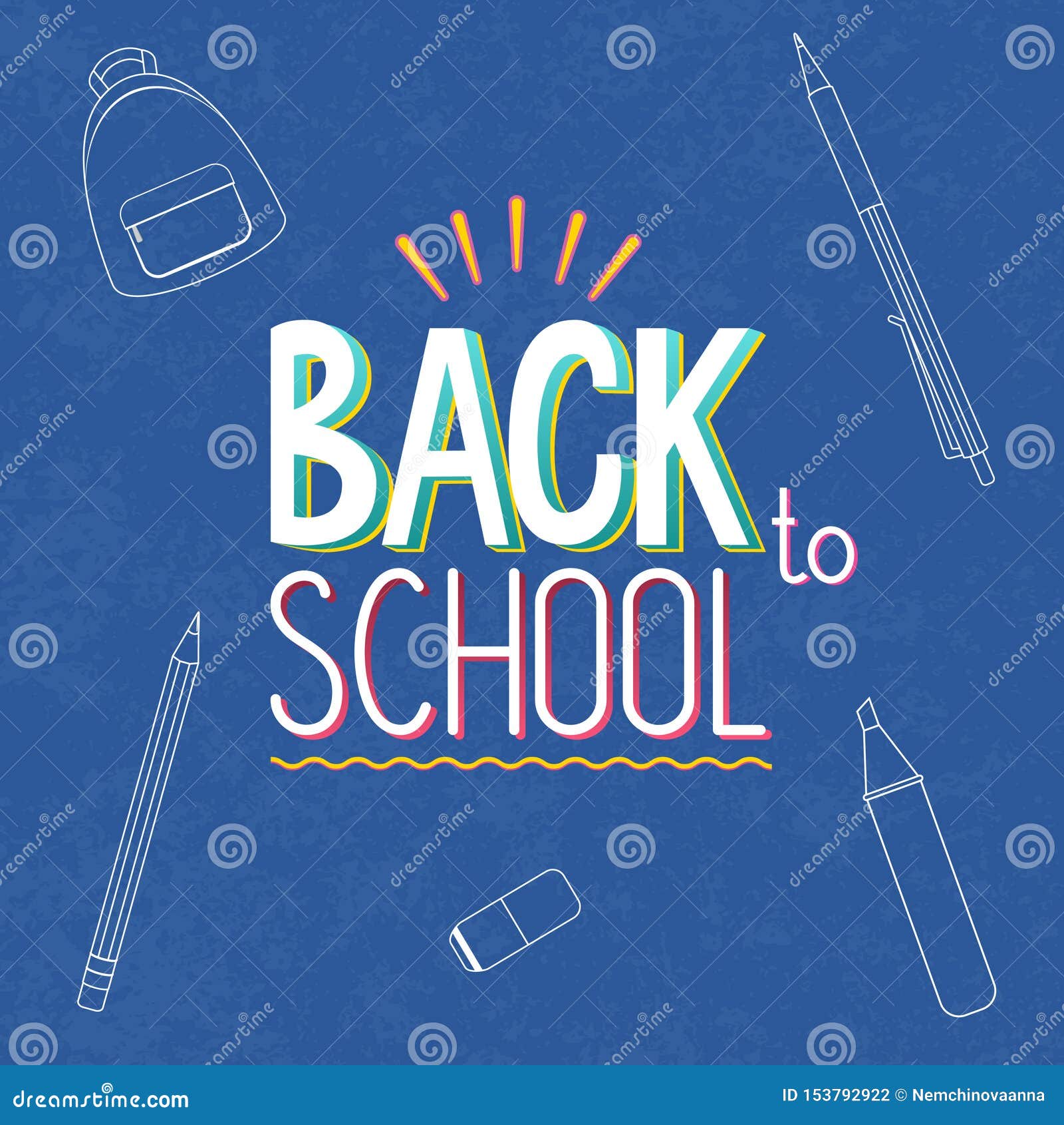 Chalkboard with Colorful Back To School Sign on it Stock Vector ...