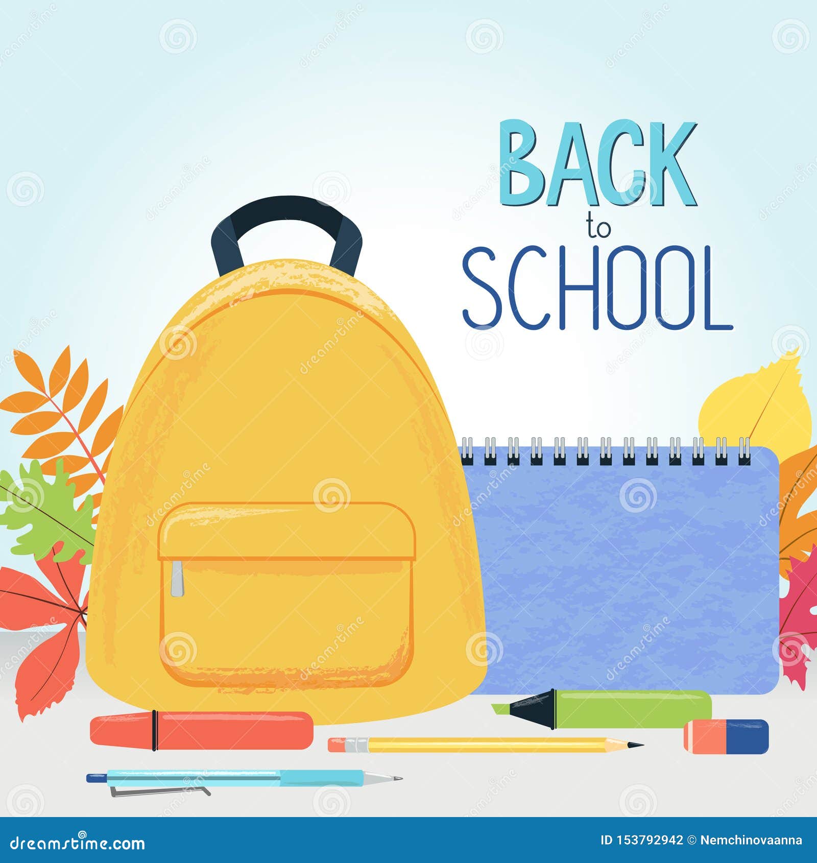 Autumn Leaves, School Backpack, Supplies and Sign - Back To School ...
