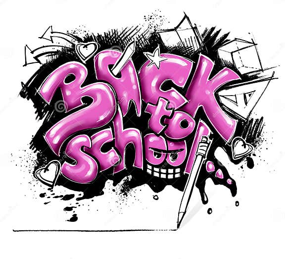Back To School Sign - Graffiti Stock Illustration - Illustration of ...