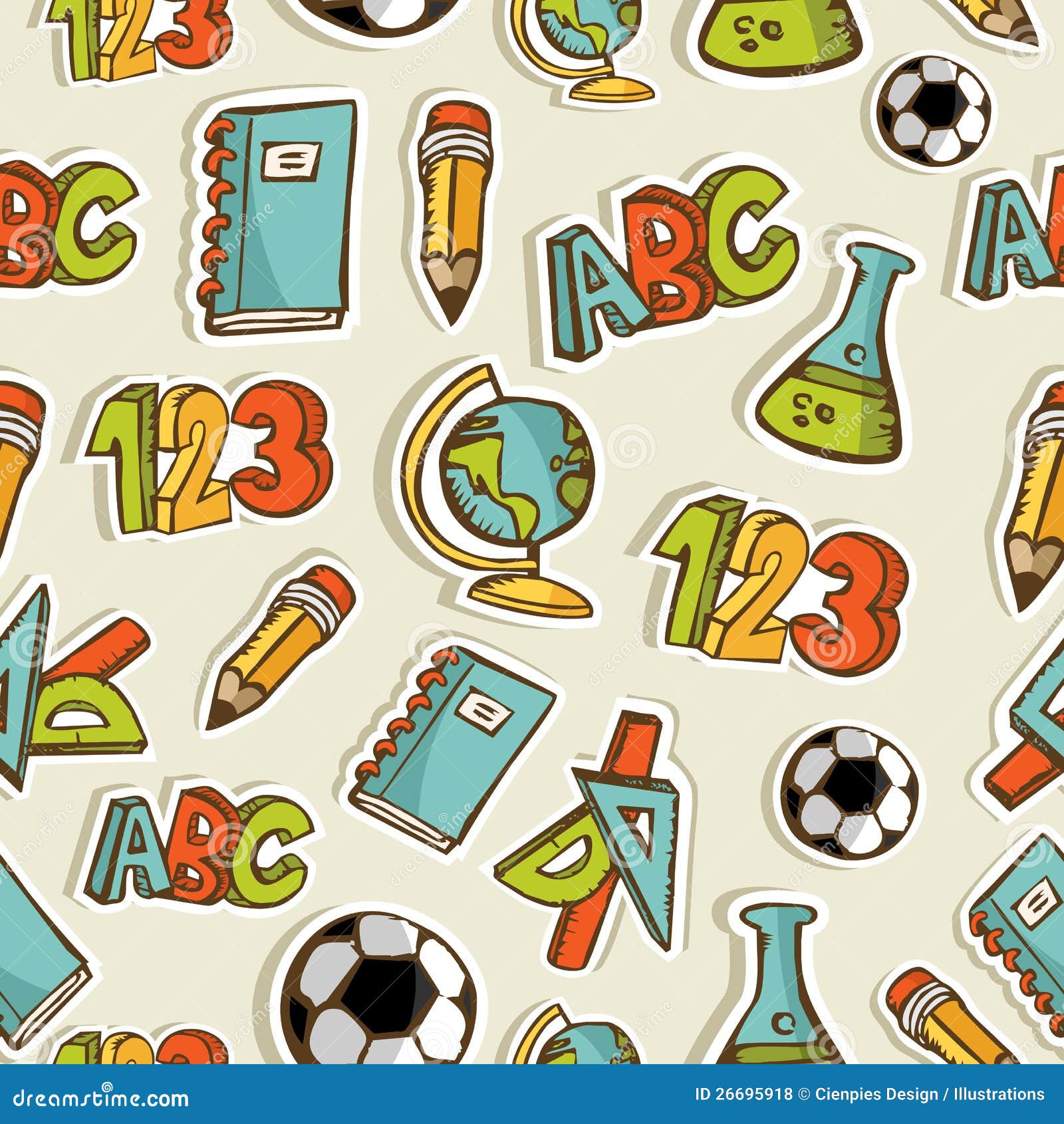 Back To School Sketch Icon Set Pattern Stock Vector - Illustration of ...