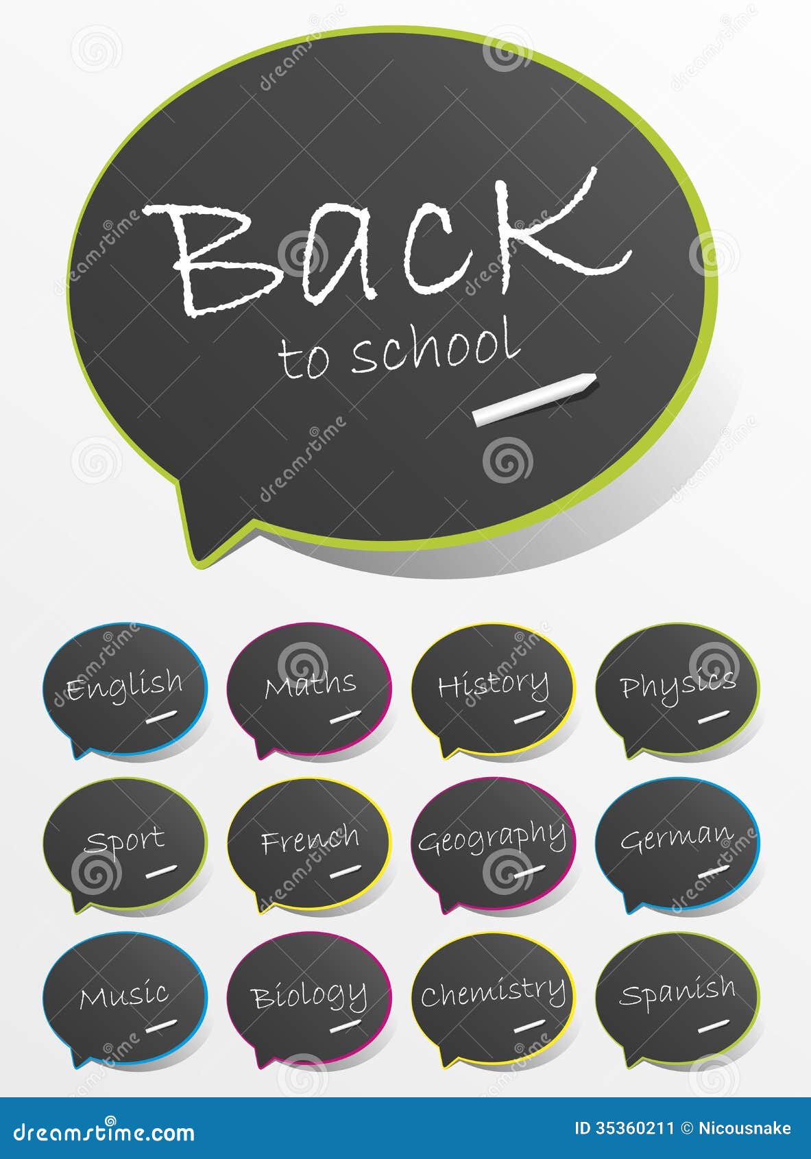 Back To School Speech Bubbles Stock Vector - Illustration of elementary ...