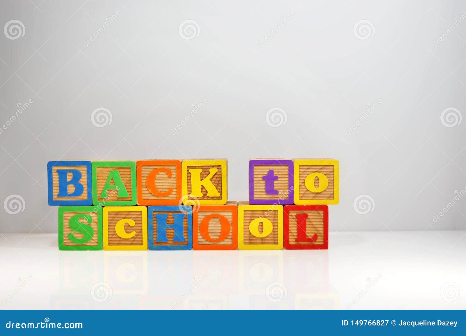 Back To School Spelled Out with ABC Blocks Stock Image - Image of ...