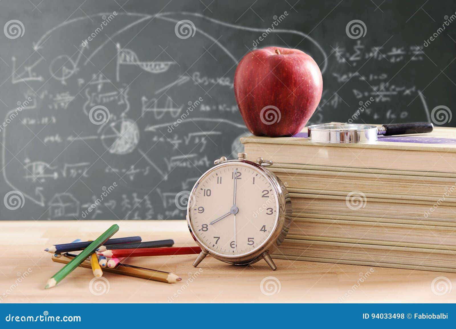 Back To School, Stack of Book in Classroom. Stock Photo - Image of life ...