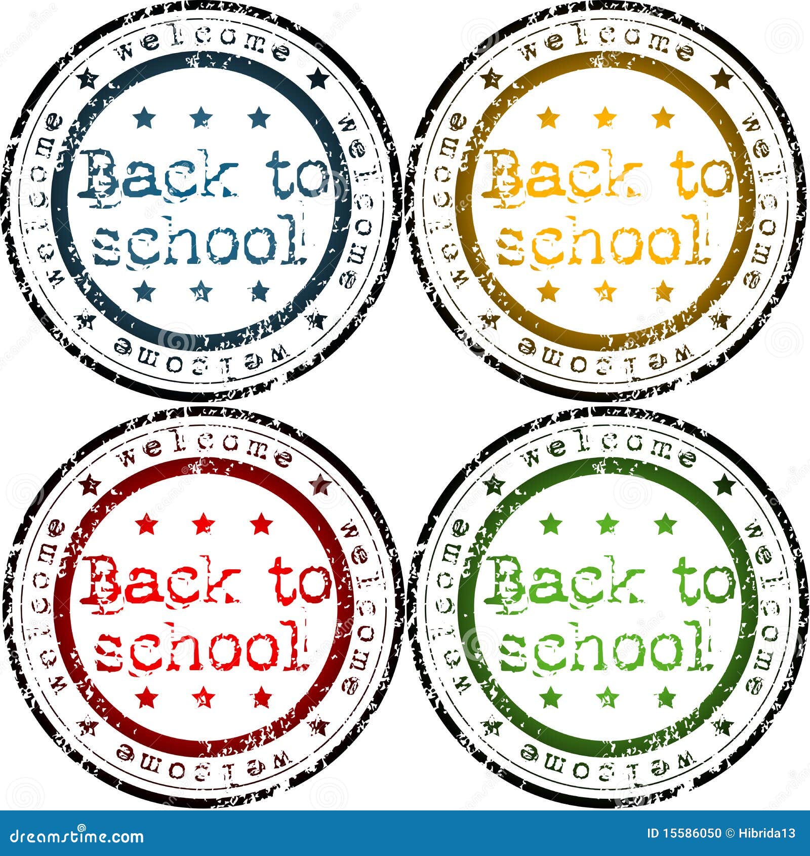 School Stamps Vector Illustration | CartoonDealer.com #10019354