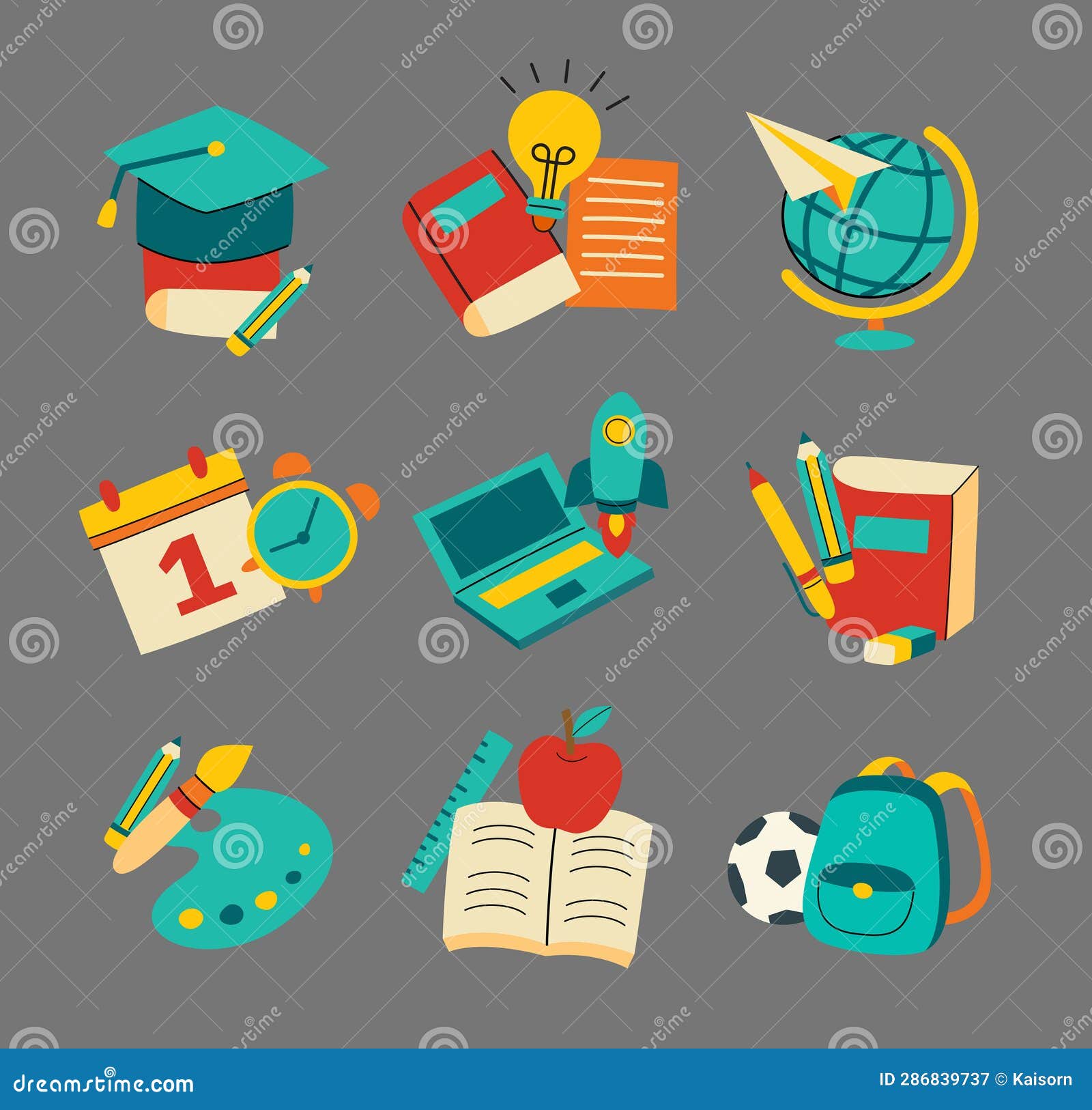 Back To School Sticker Set Doodle Style. Education Hand Drawn Objects ...