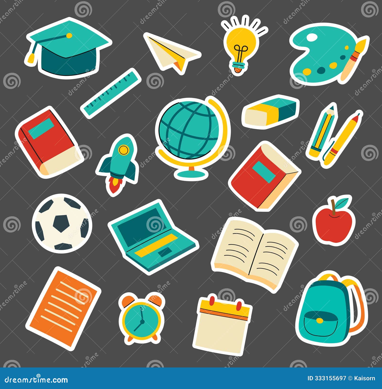 Back To School Sticker Set Doodle Style. Education Hand Drawn Objects ...
