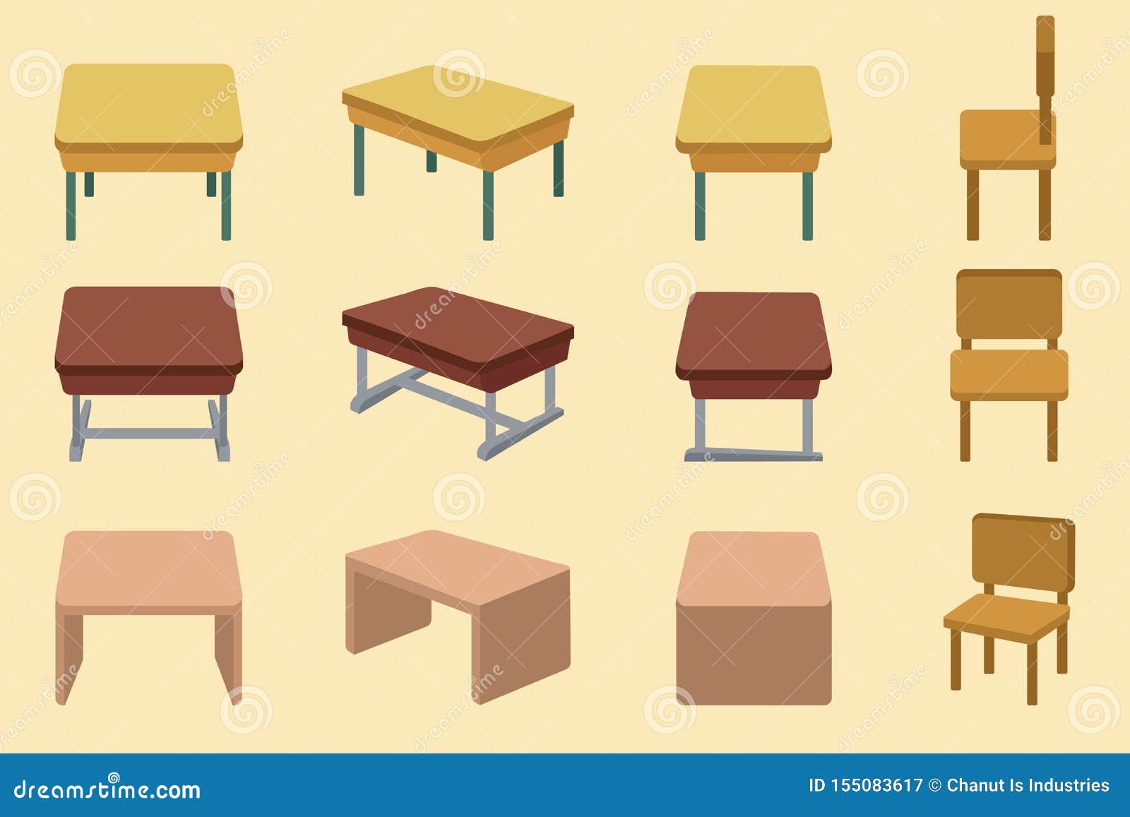 Back To School Desk Vector Illustration Stock Vector - Illustration of ...