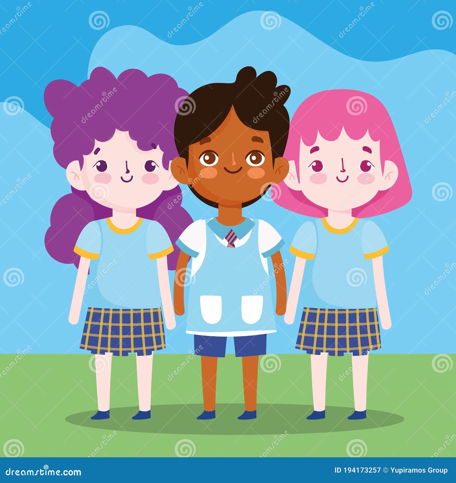 Back To School, Students Cartoon Characters Elementary Education ...