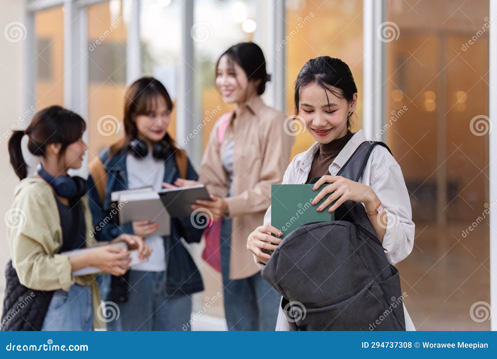 Back To School. Students Go To University Stock Photo - Image of ...