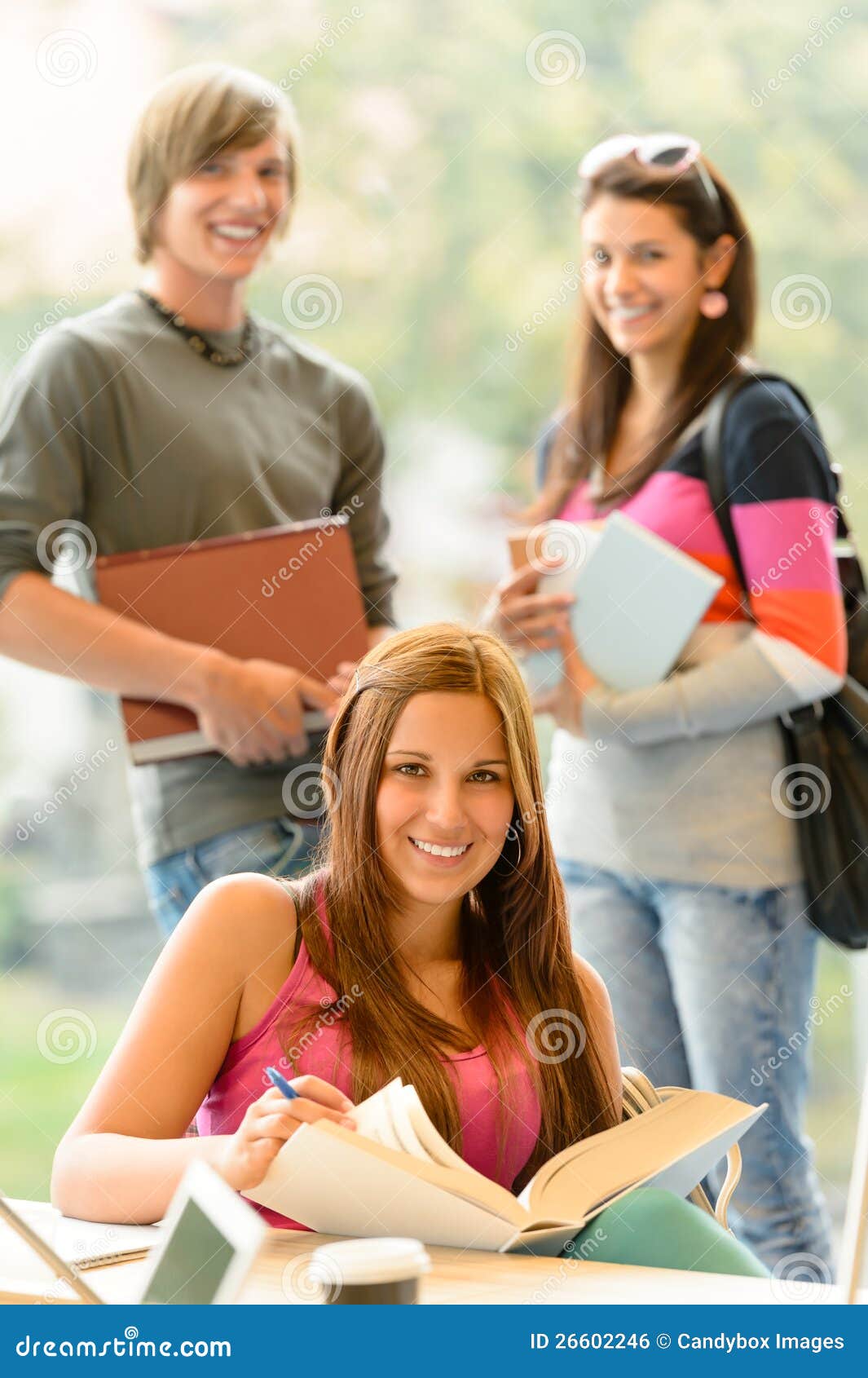 Back To School Students Studying in Library Stock Photo - Image of ...