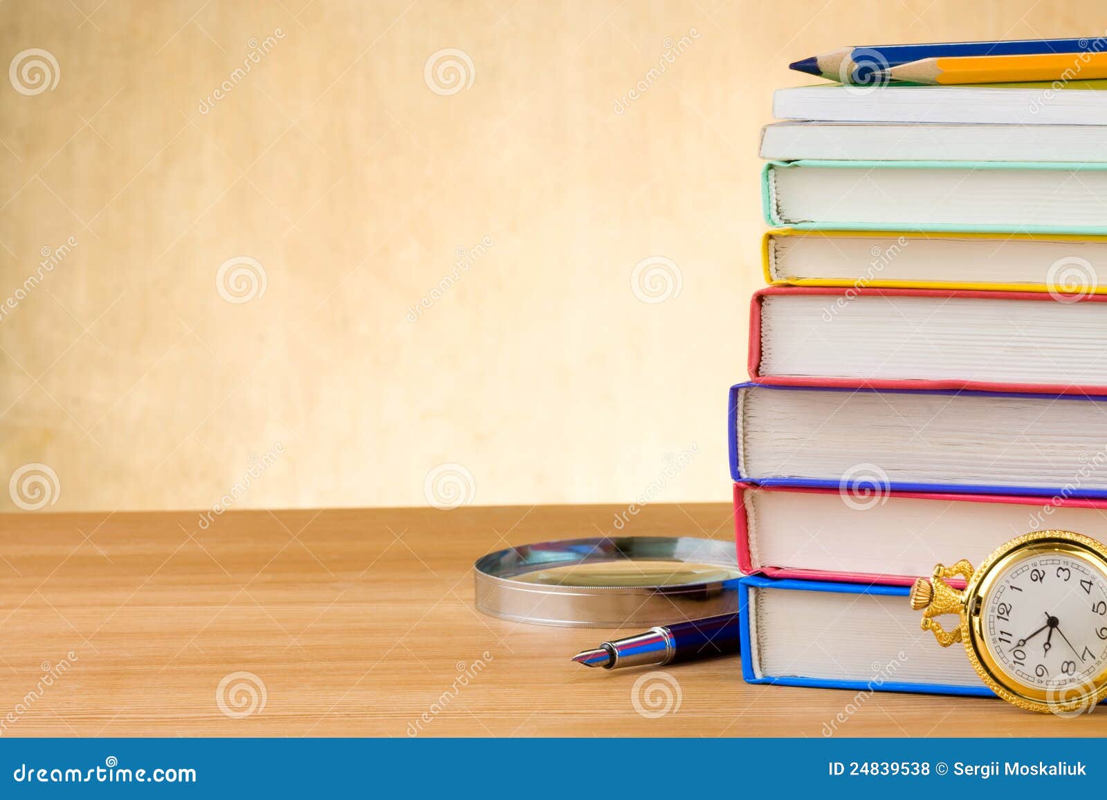 Back To School Supplies on Wood Background Stock Photo - Image of ...