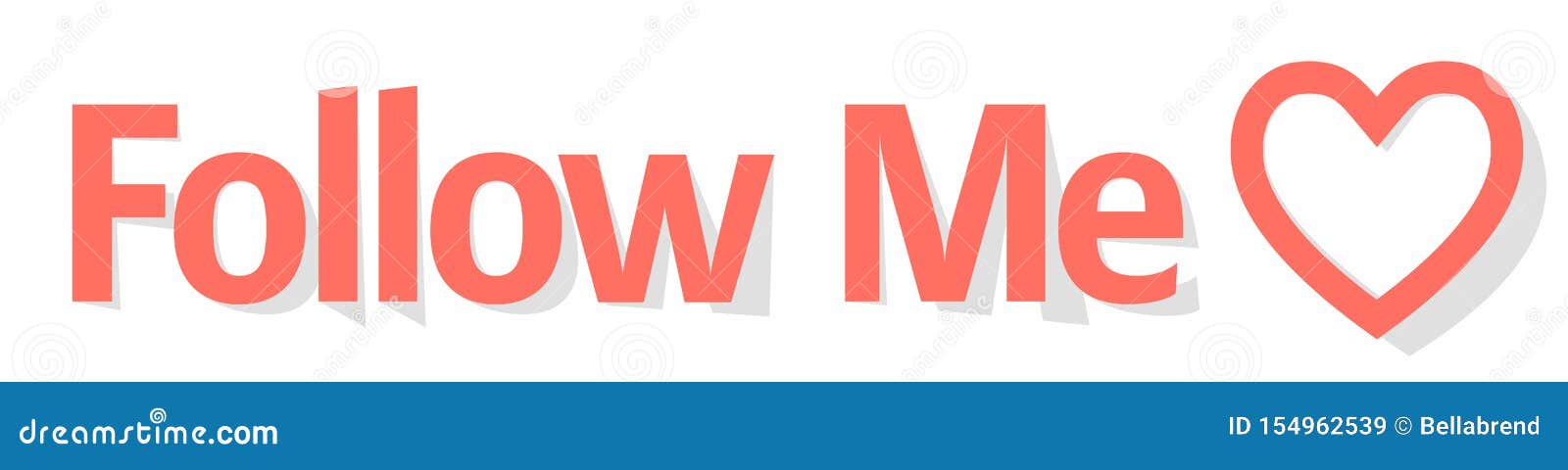 Follow Me Banner Coral Color on a White Background Stock Vector ...