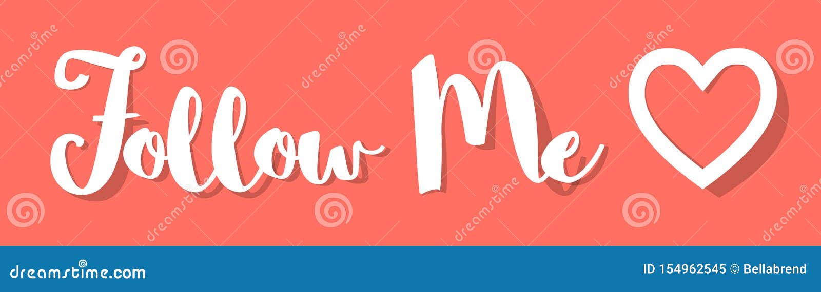 Follow Me Banner White on a Coral Color Background Stock Vector ...