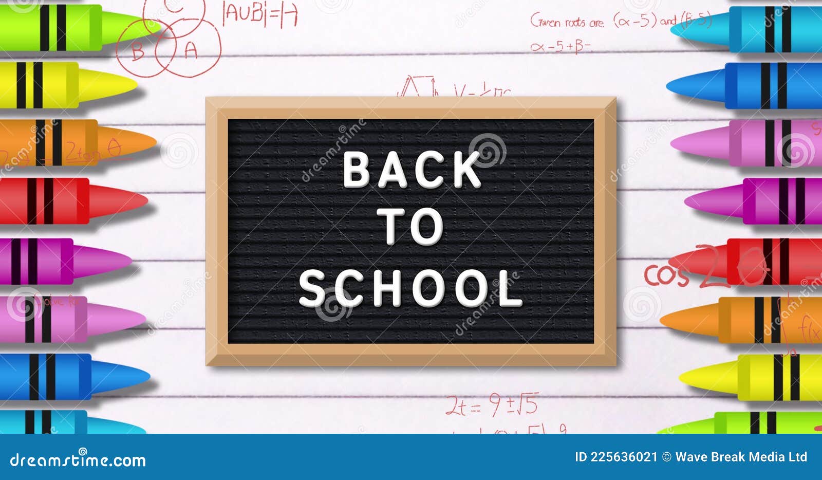 Mathematical Equations And Formulas On School Blackboard. Cartoon ...