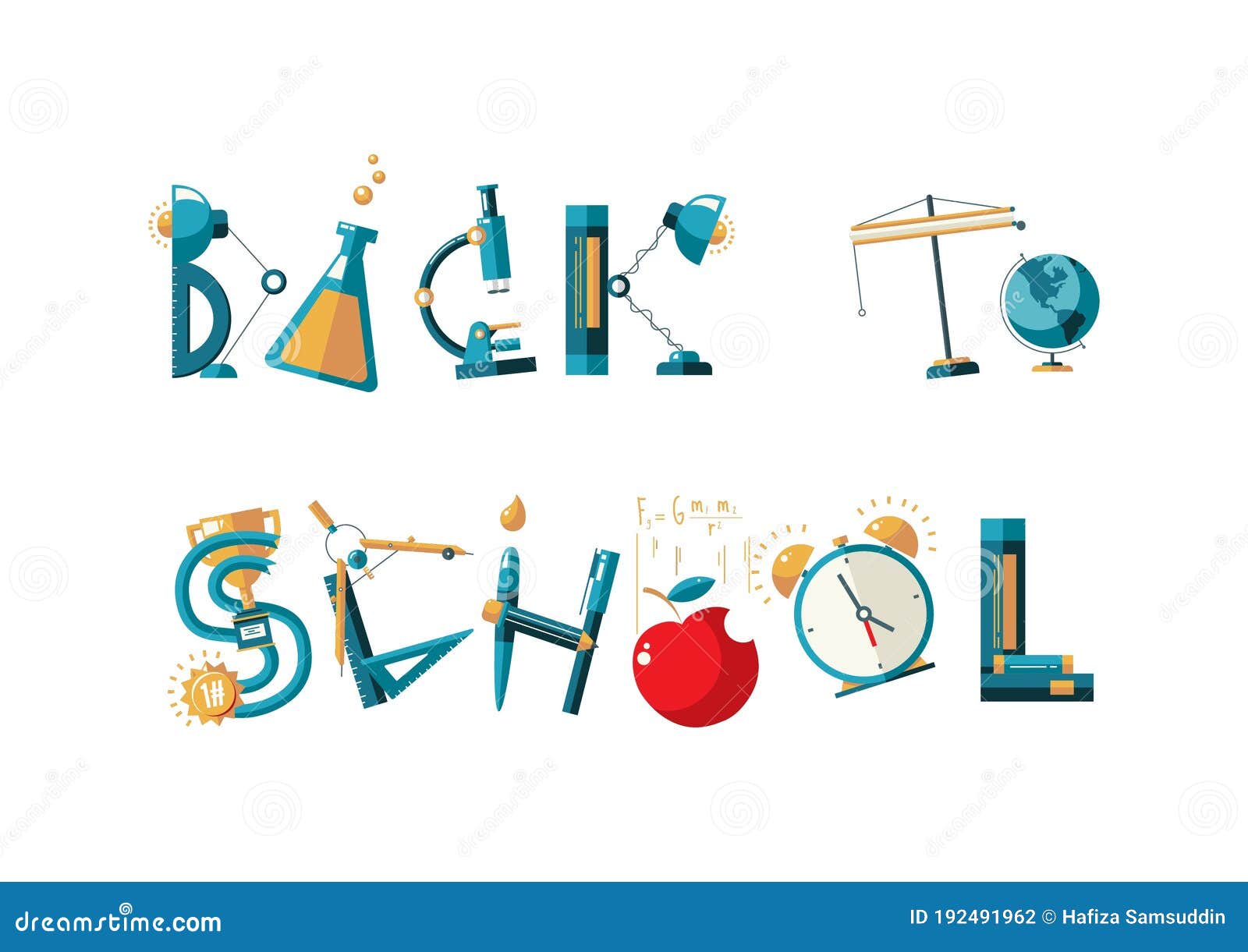 Back To School Text Design. Vector Illustration Decorative Design Stock ...