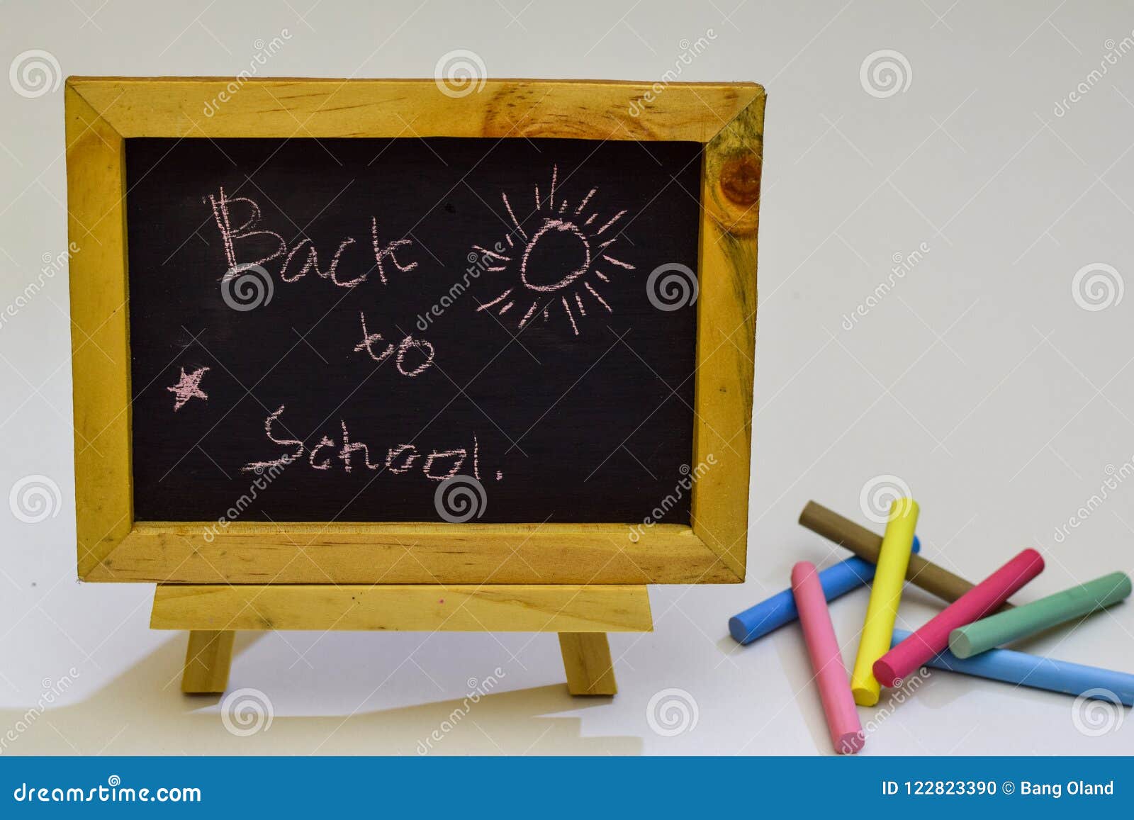 Vintage Rectangular Chalkboard with Colorful Chalk Isolated on White ...