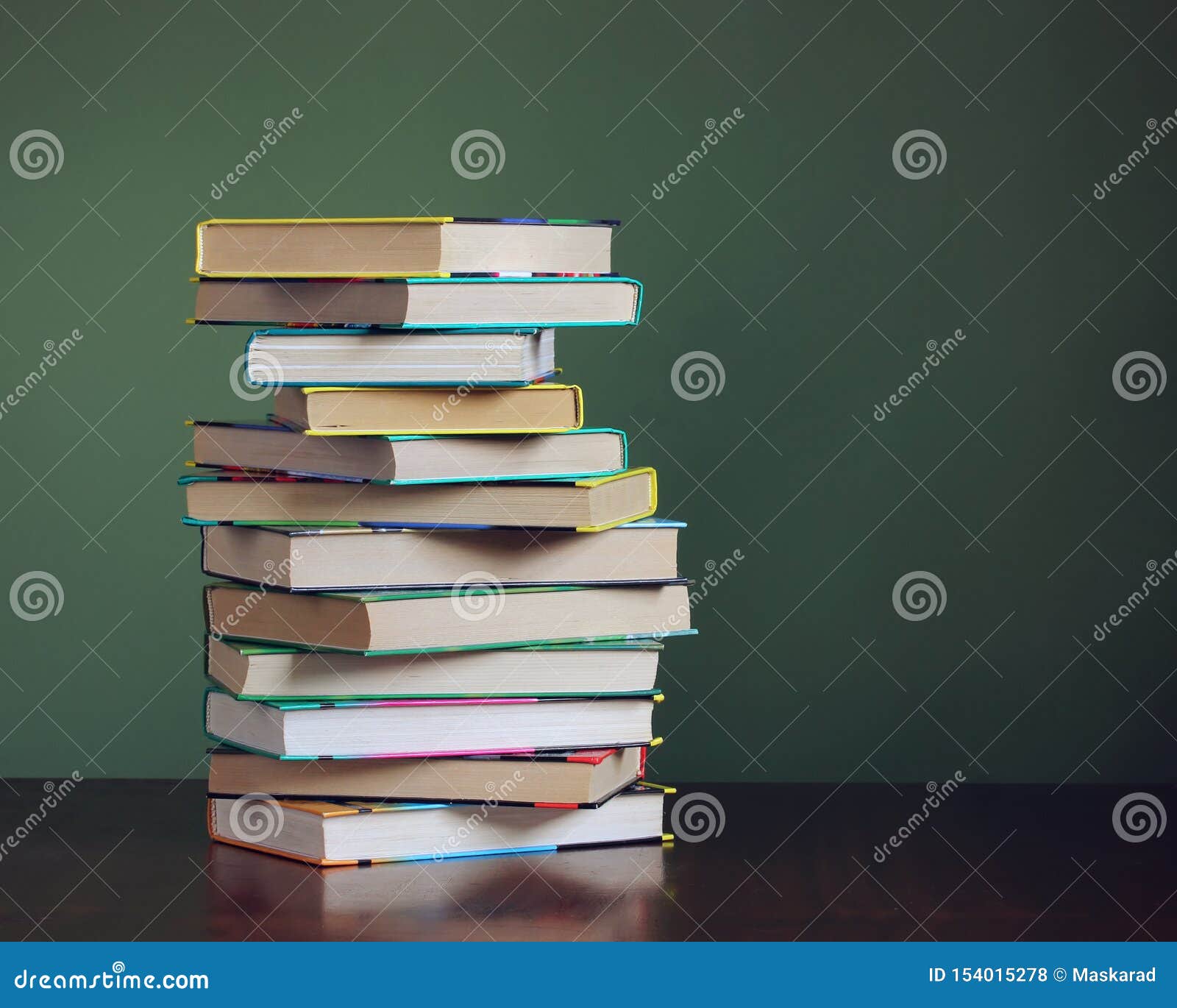 Back To School. Textbooks in Color Covers Stock Photo - Image of ...