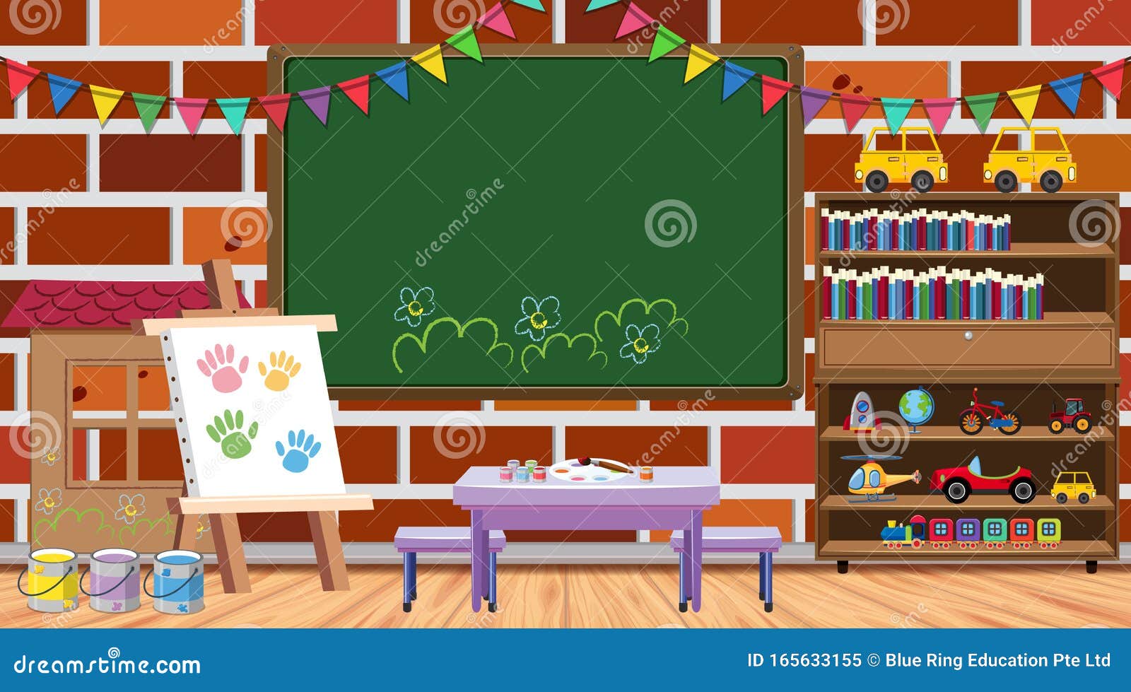 Back To School Theme with Many School Items Stock Illustration ...