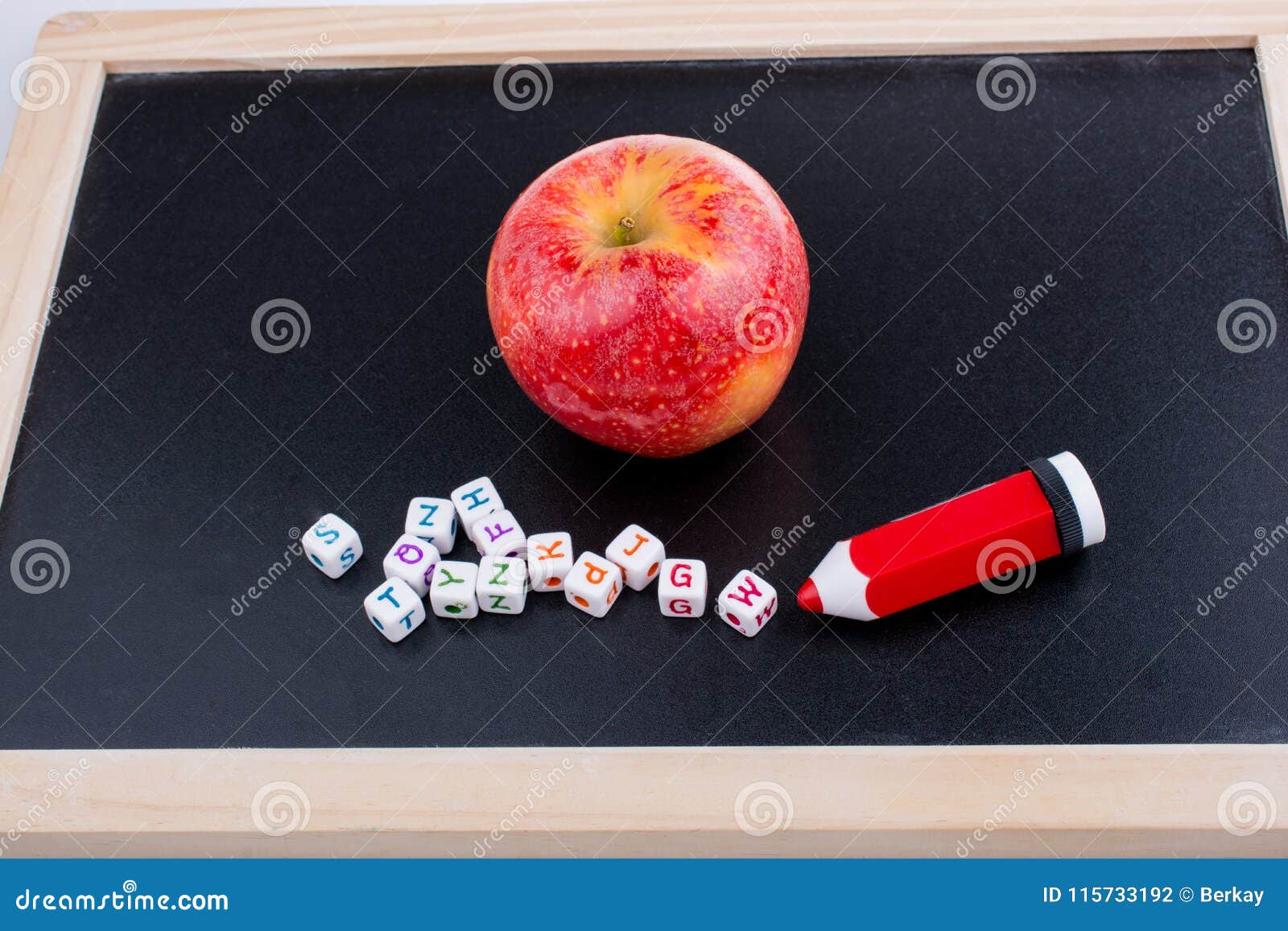 Back To School Theme with an Apple Stock Photo - Image of class ...