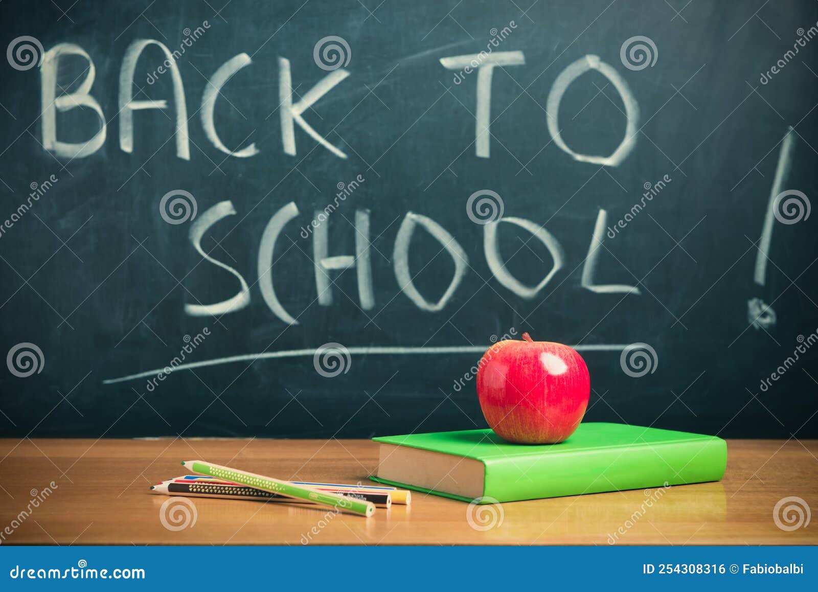 Back To School Theme Using School Supplies and Blackboard Stock Photo ...