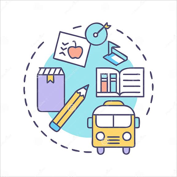 Back To School Theme Vector Icon Set Stock Vector - Illustration of ...