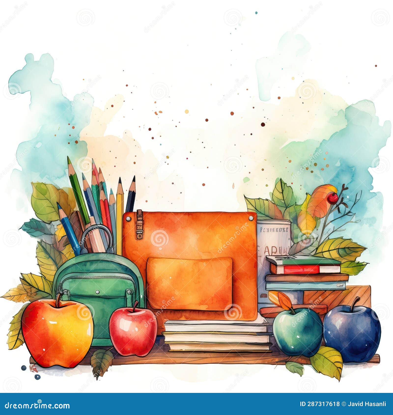 Back To School Theme, Back To School Watercolor Style High Quality Ai ...