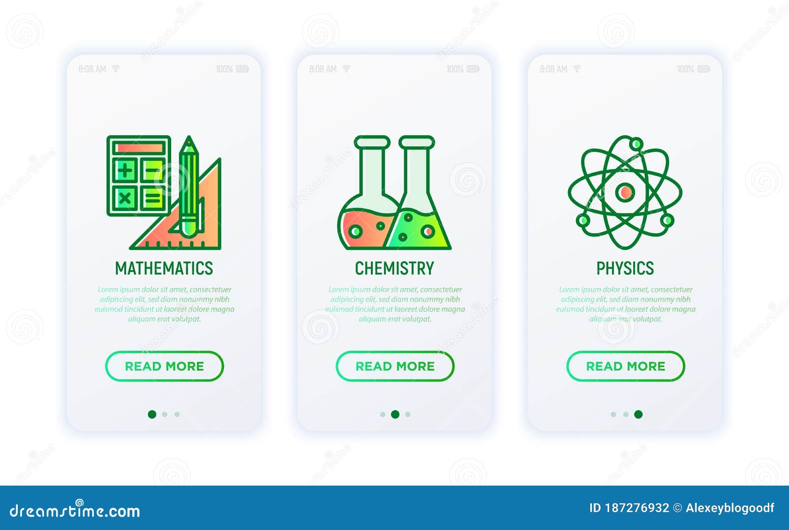 Back To School Thin Line Icons Set: Mathematics, Chemistry, Physics ...